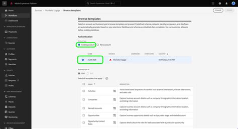 Create A Sources Dataflow Using Templates In The Ui Adobe Experience Platform