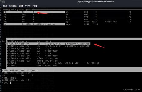用arm进行汇编语言编程（7）helloworld和gdb调试arm程序arm Gdb Layout Asm Csdn博客