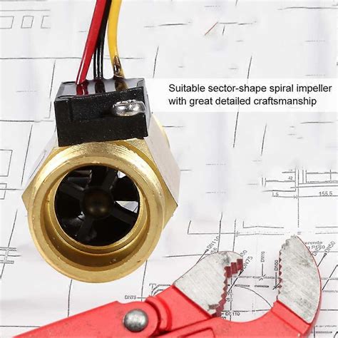 Water Flow Sensor Flow Meter Fluid Meter Water Flow Switch 60mm G1 2 In Copper Wire Liquid Meter