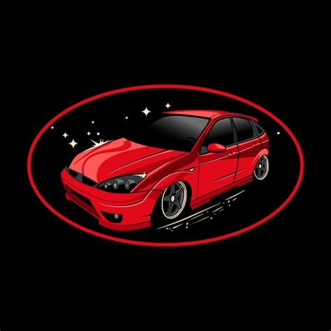 Jdm 해치백 자동차 벡터 로고 빈티지 일러스트 프리미엄 벡터