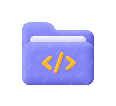 Premium Vector Folder With Code Symbol Web Development Coding And Programming Concept 3d