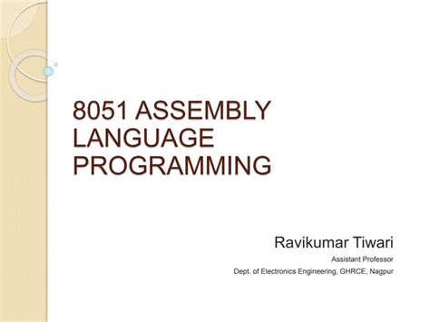 8051 assembly language programming ppt