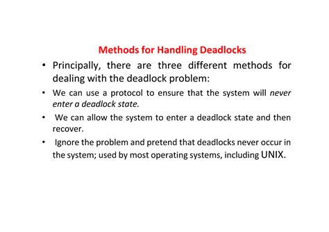 Os 6 Operating System Theory Notes Methods For Handling Deadlocks Principally There Are