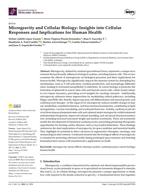 Microgravity And Cellular Biology Insights Into Cellular Responses And