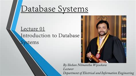 Database Systems Lecture 1 Youtube