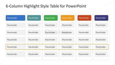 Editable Column Highlight Style Table Slide Slidemodel