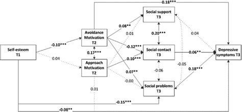 Model With Standardized Regression Coefficients Indicating Associations