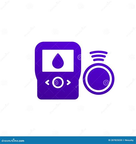 Continuous Glucose Sugar Monitor Sensor Device Icon Cartoon Vector