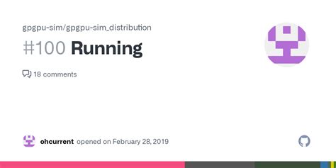 Running · Issue 100 · Gpgpu Simgpgpu Simdistribution · Github