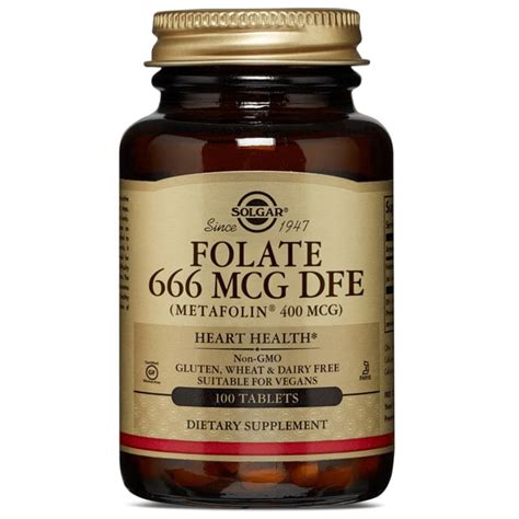 Solgar Folate 666 mcg Dfe 100 Tabs - Walmart.com