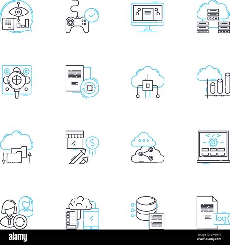 Market Monitoring Linear Icons Set Analysis Forecasting Insights