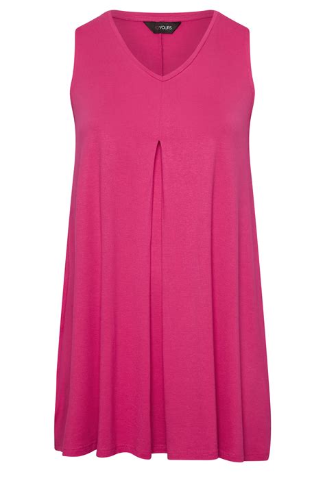Yours Plus Size Hot Pink Swing Vest Top Yours Clothing