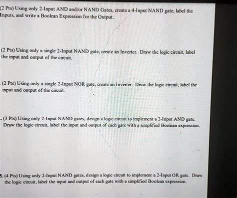 Solved Texts 2 Pts Using Only 2 Input And Andor Nand Gates Create A