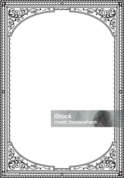 화려한 검은 사각형 프레임 워크 A4 비율입니다 책 표지 장식 아이콘의 경우 인증서 졸업장 발표에 대 한 템플릿 프레임에 대한 스톡 벡터 아트 및 기타 이미지 Istock