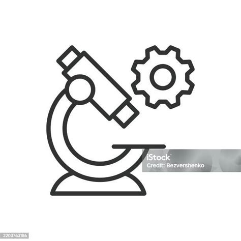 현미경 혁신 라인 디자인의 아이콘 현미경 기술 과학 혁신 배율 흰색 배경 벡터에 실험실 현미경 혁신 편집 가능한 획 아이콘 0명에 대한 스톡 벡터 아트 및 기타 이미지