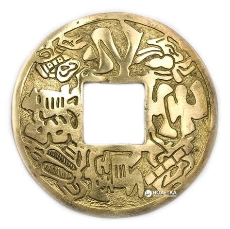 Монета с иероглифами Kanishka d-12 см Желтая (23441) – фото, отзывы ...