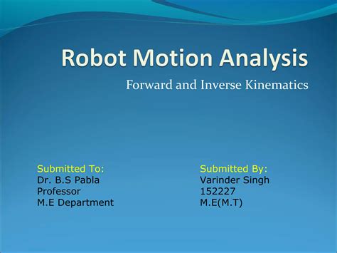 Robot Kinematics Ppt Programming Languages Computing
