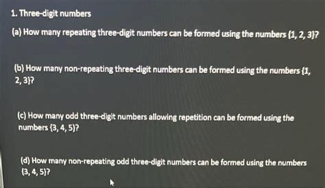 solved 1 three digit numbers a how many repeating