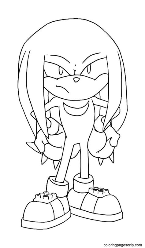 Sonic Colouring Sheets Knuckles