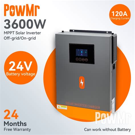 PowMr MPPT Switch On Off Grid Hybrid Inverter MPPT A Solar Controller Support V Lifepo