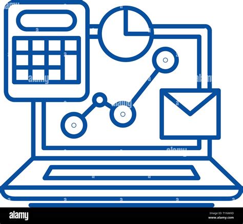 Online Control System Line Icon Concept Online Control System Flat Vector Symbol Sign Outline