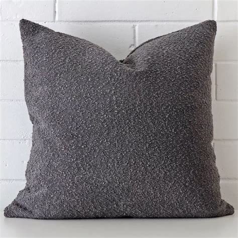 Sofia Dark Grey Boucle Cushion Cover Large