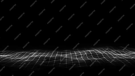 Premium Photo Abstract Wave With Light On Black Background Science Background With Moving Dots