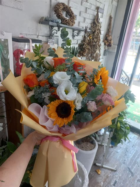 주황노랑 믹스꽃다발 배민 장보기∙쇼핑