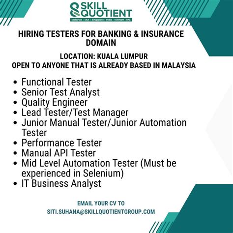 Manualtester Automationtester Selenium Banking Insurance Tester
