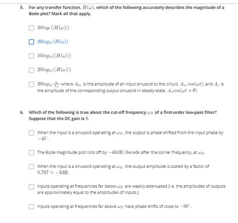 solved 5 for any transfer function hw which of the