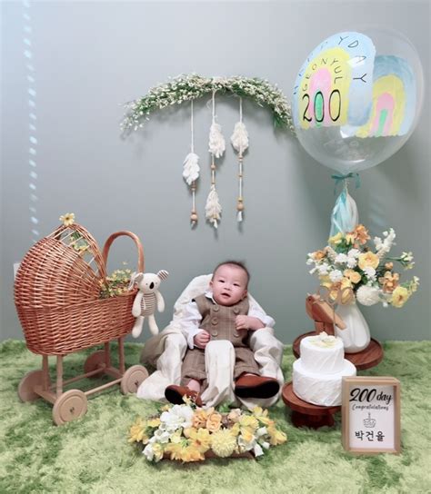 호떡이 200일 셀프촬영 북유럽풍 백일상 대여 기억테이블 Feat 루다제이벌룬 마블풍선 네이버 블로그