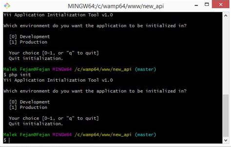 migration not working in cmd and also gitcmd yii 2 0 yii framework