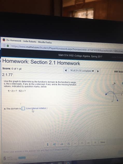 solved use the graph to determine the function s domain