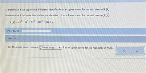 Solved A Determine If The Upper Bound Theorem Identifies 0 As An Upper Course Hero