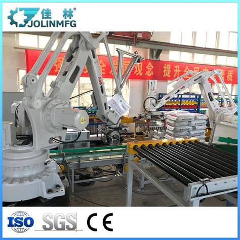 Double Station Robot Bag Box Carton Case Palletizing Packing Line
