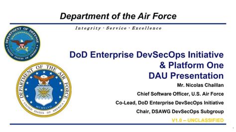Dod Enterprise Devsecops Initiative By Mr Nicolas Chaillan Pptx Web Development Internet