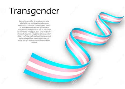 Waving Ribbon Or Banner With Transgender Pride Flag Stock Vector