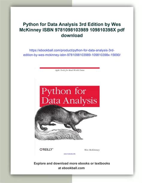 Python For Data Analysis 3rd Edition By Wes Mckinney Isbn 9781098103989