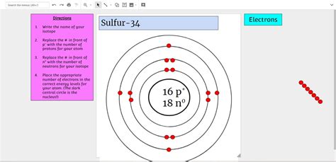 Modified Bohr Diagram For An Atom Of Sulfur 34 Did I Do It Correctly