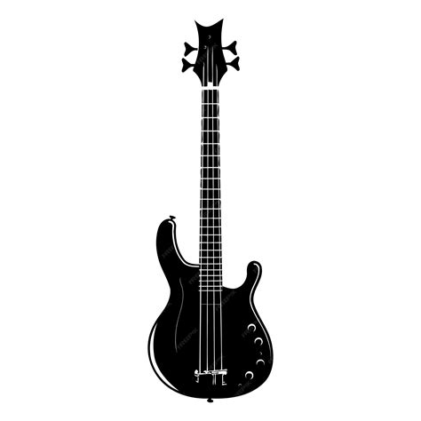 A Bold Silhouette Of A Bass Guitar Perfect For Adding A Musical Touch