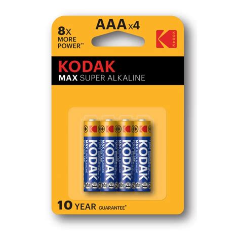 Kodak Max Super Alkaline - AAA LR03 - 4 Pack - Anand International Ltd