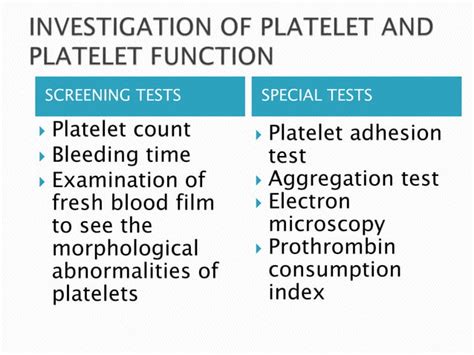 Bleeding Tests And Platlet Disorderspptx