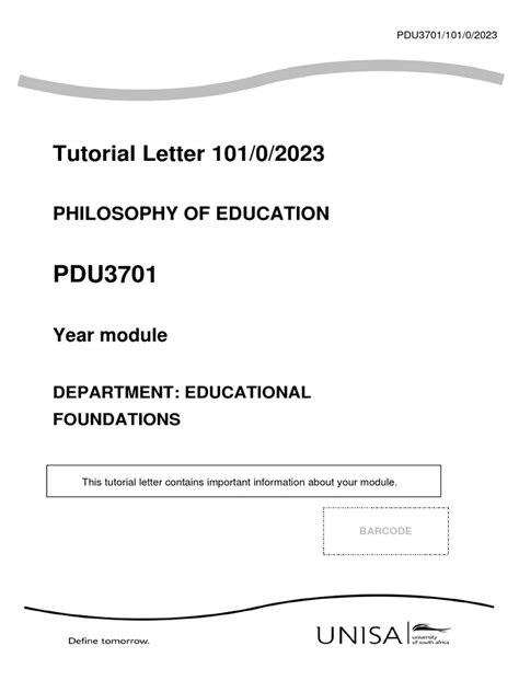 Pdu3701 101 Tutorial Letter Download Free Pdf Libraries