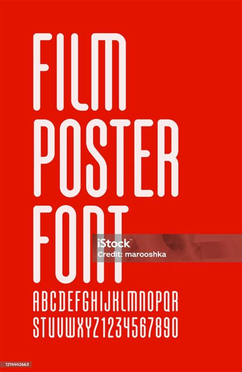 로고 영화 배너 영화 포스터 등 벡터 일러스트 레이션 10eps 응축 글꼴 트렌디 한 높은 알파벳 Sans 세리프 현대 흰색 라틴어 문자와 아랍 번호 당신의 디자인에 대한
