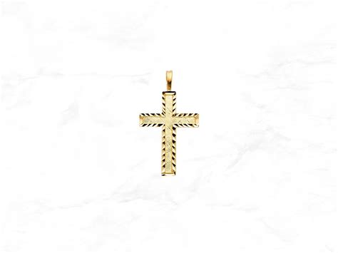 14k Gold Latin Cross Pendant Medium Gold Cross Real Yellow Gold