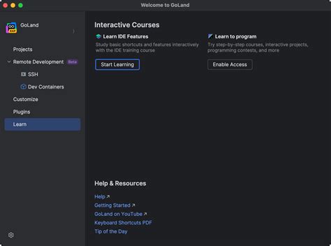 Features Trainer Goland Documentation