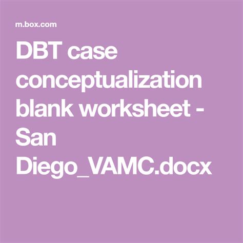 Dbt Case Conceptualization Worksheet Dbt Worksheets