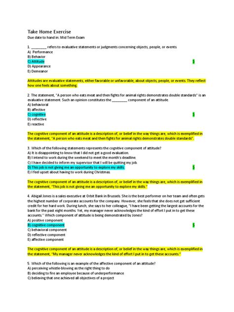 Take Home Task Jwb Download Free Pdf Attitude Psychology