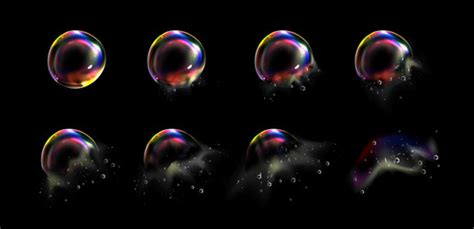 Iridescent Foam Bubble Burst Explosion Sprite Vector Image