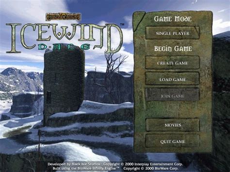 Start Menu Screen Image Icewind Dale ModDB